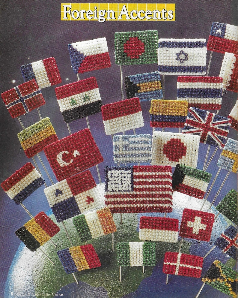 Globe of Flags Plastic Canvas Pattern PDF - Etsy