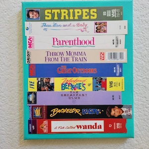 80's Comedies Original VHS Spine Stack 8x10 Canvas Wall Art Original ...