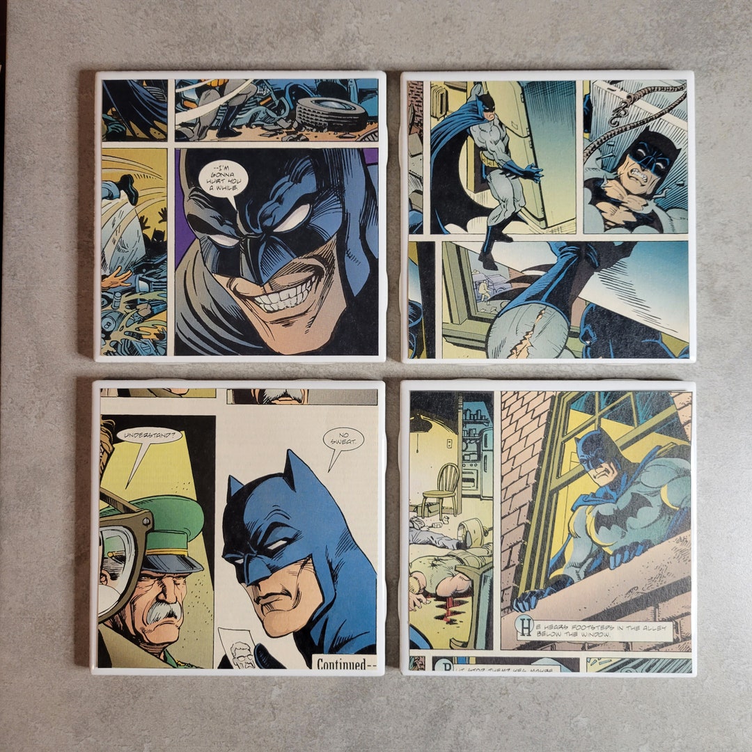 COASTERS BAT Comics 1991 Set of Comic Book Coasters Repurposed Comic ...
