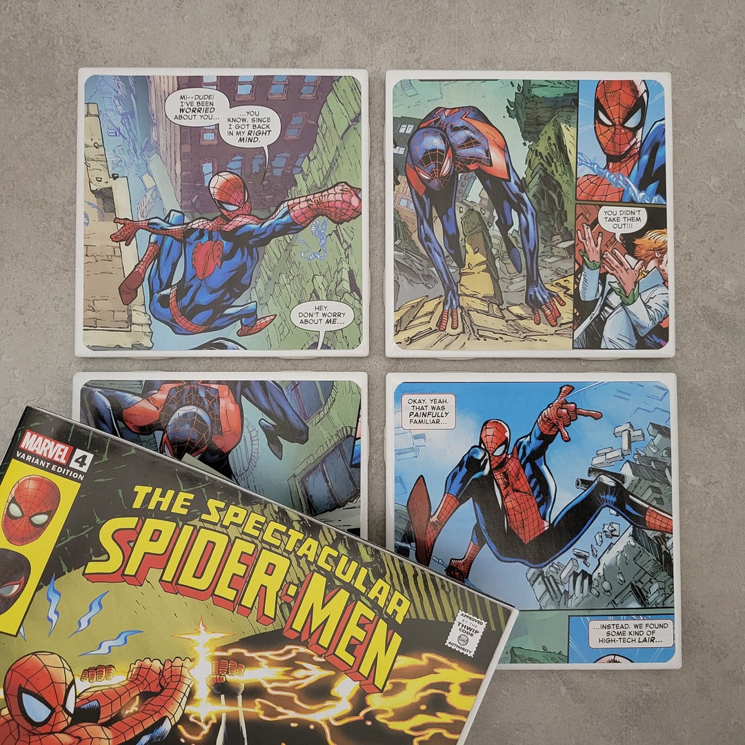 COASTERS - SPIDER-MEN 2024 Upcycled Set of Comic Book Coasters ...