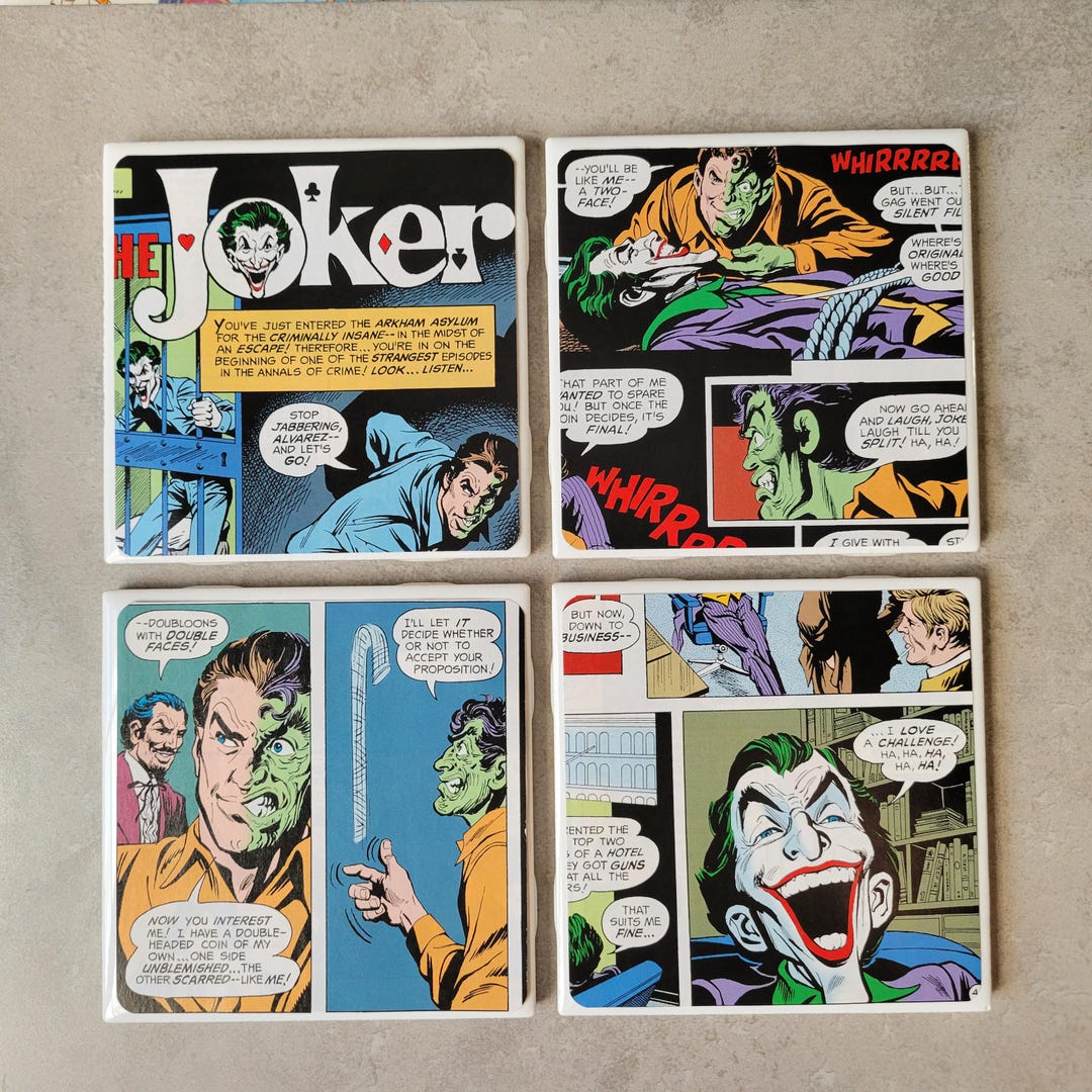 COASTERS CLOWN Prince Comic Book Coaster Set Office Decorations ...