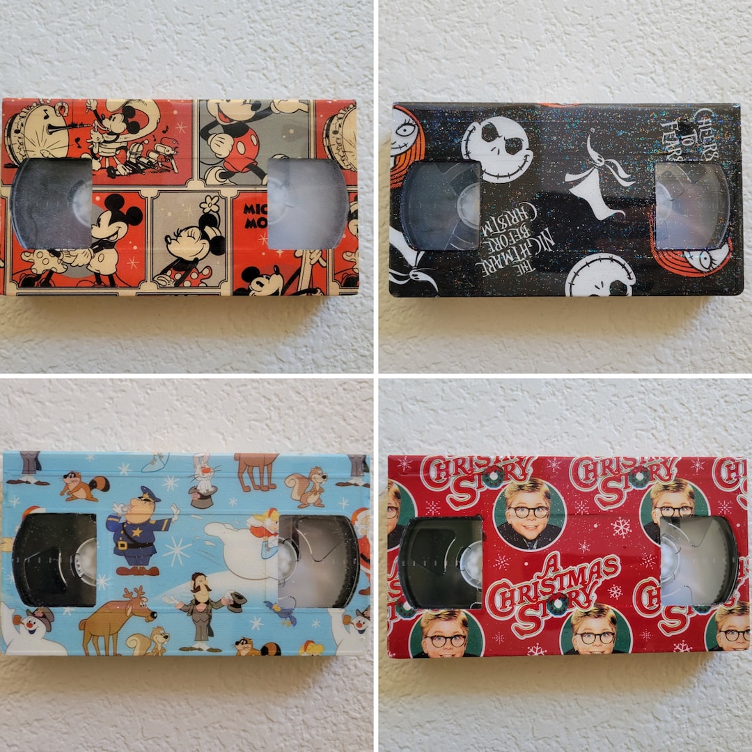 XMAS VHS Decor -vintage Upcycled VHS Wrapped in Wrapping Paper, Covered ...