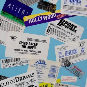 VHS Sticker Wall Art! Original VHS Labels - 80's/90's Wall Art ...