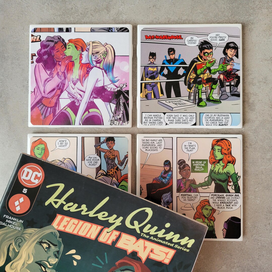 COASTERS - SUPERHERO Comic Book Coaster Set - Office Decorations ...