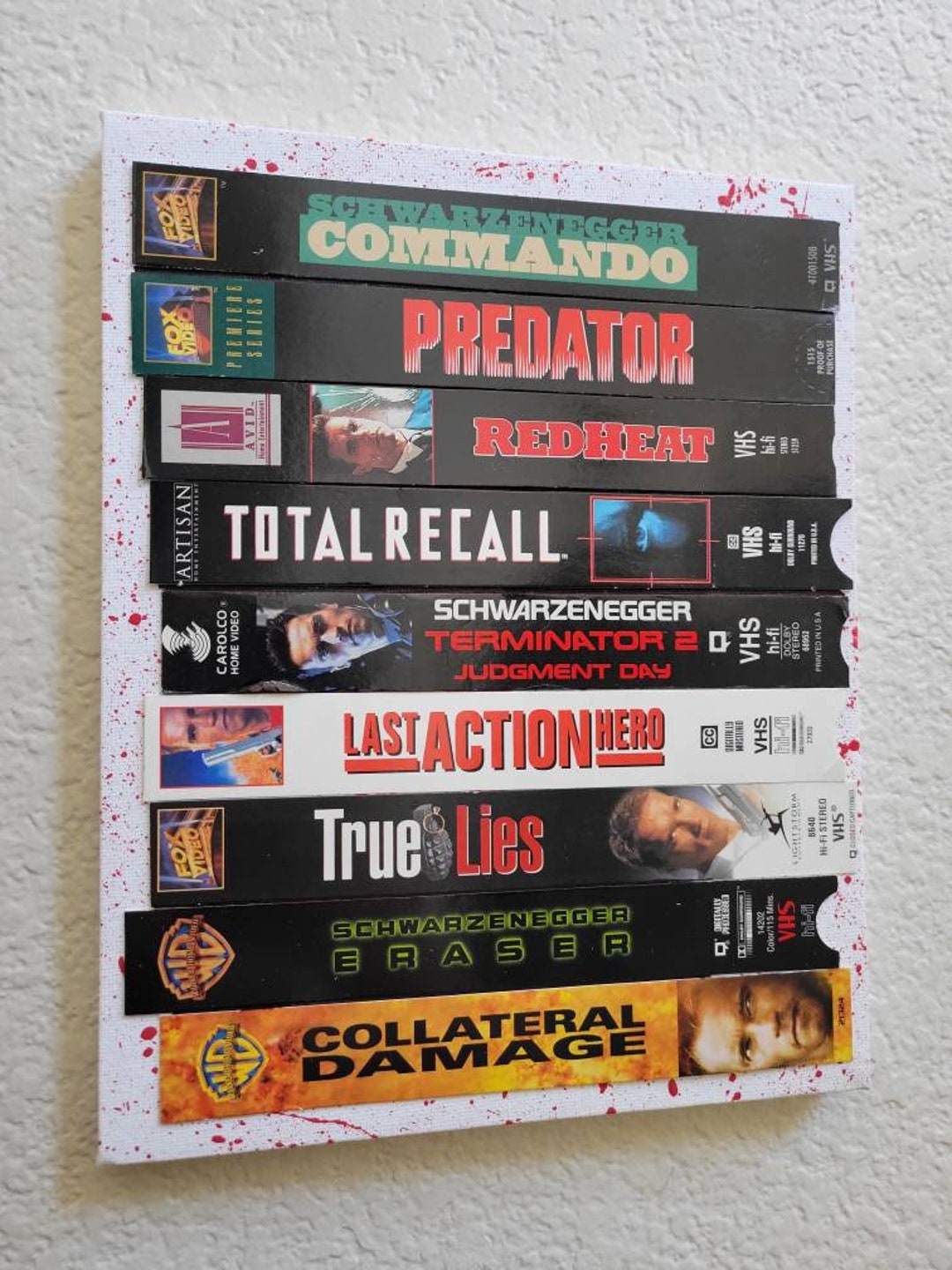 Original SCHWARZENEGGER VHS Spine Stack 8x10 Canvas Wall Art! Original ...