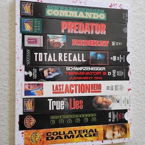 Original SCHWARZENEGGER VHS Spine Stack 8x10 Canvas Wall Art! Original ...