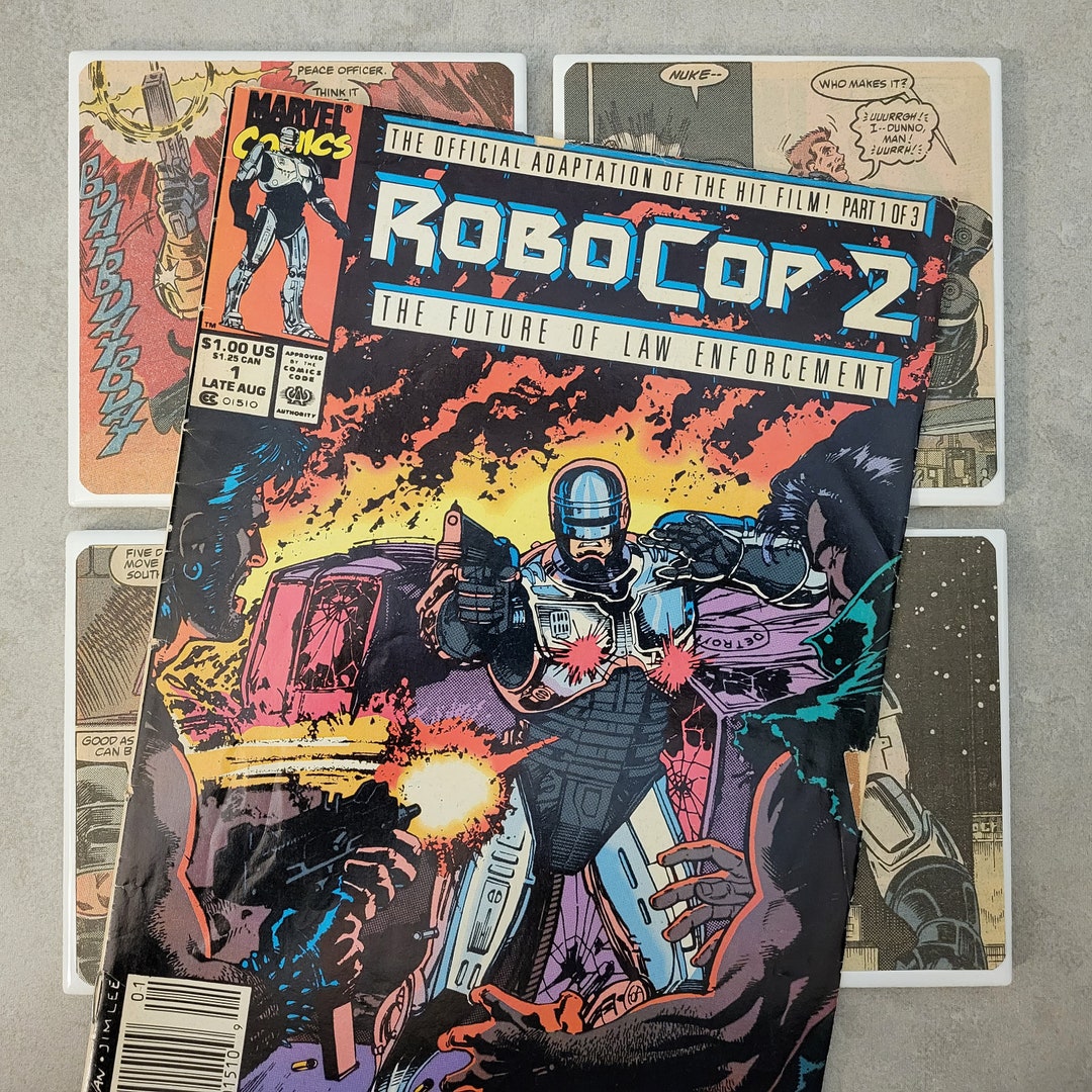 COASTERS - Robocop 2 Comic Book Tile Coasters Made From ORIGINAL 1990 ...