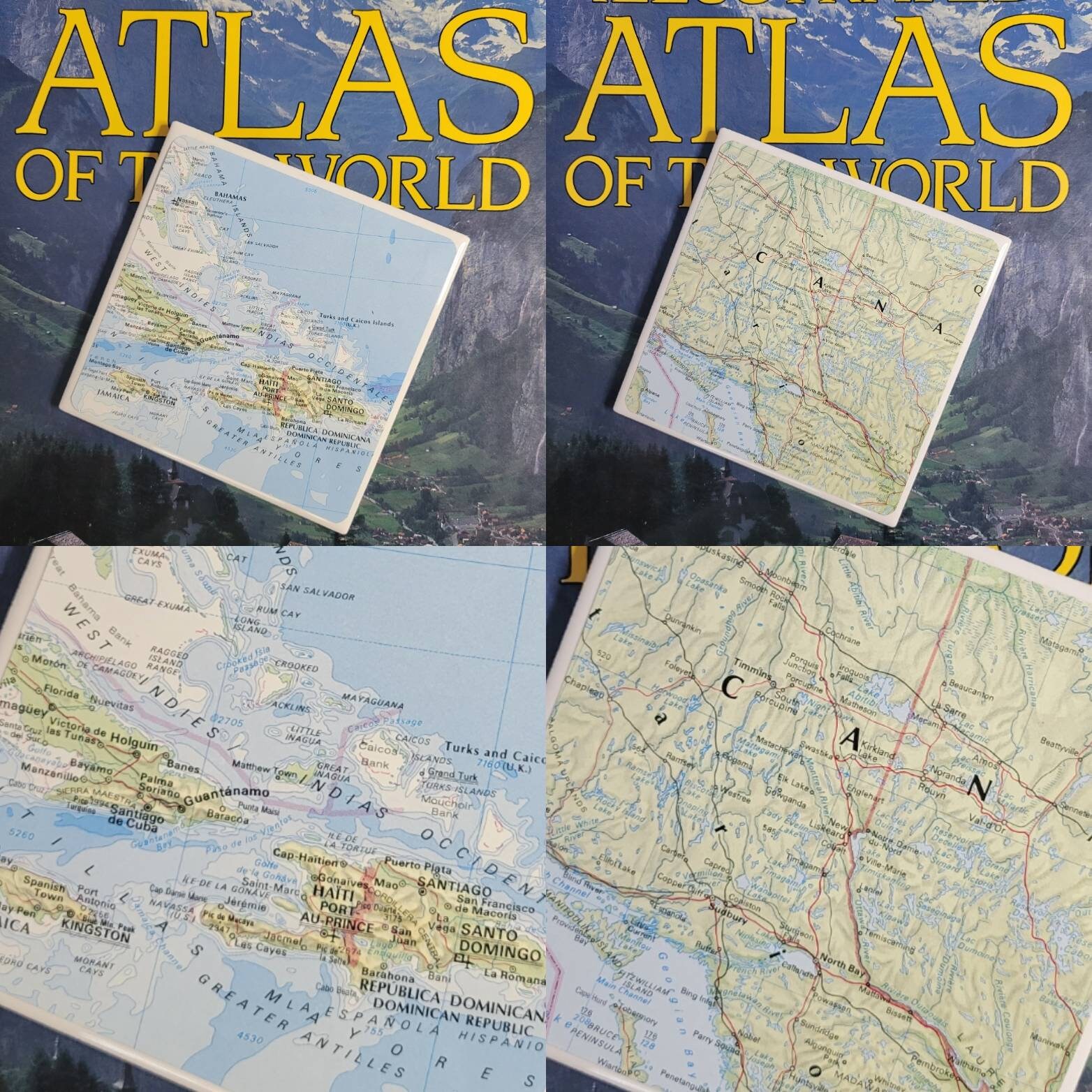 COASTERS ATLAS Maps Variety Tile Coasters Cut From the Comic - Etsy