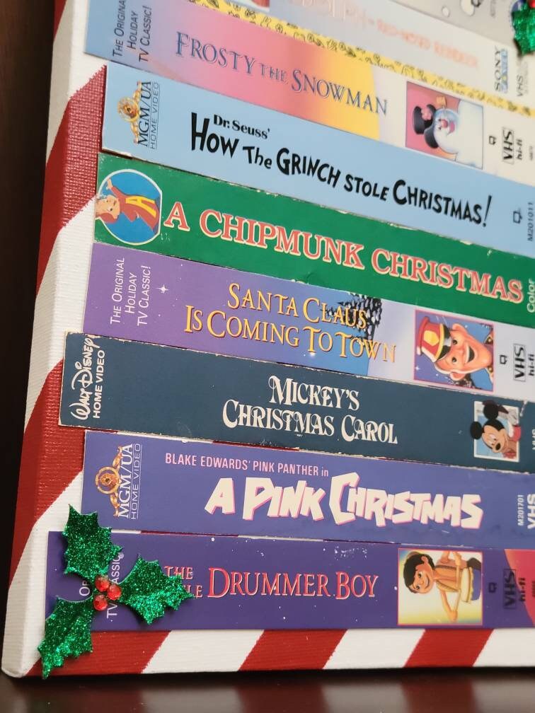Original Xmas VHS Spine Stack 8x10 Canvas Wall Art Original - Etsy