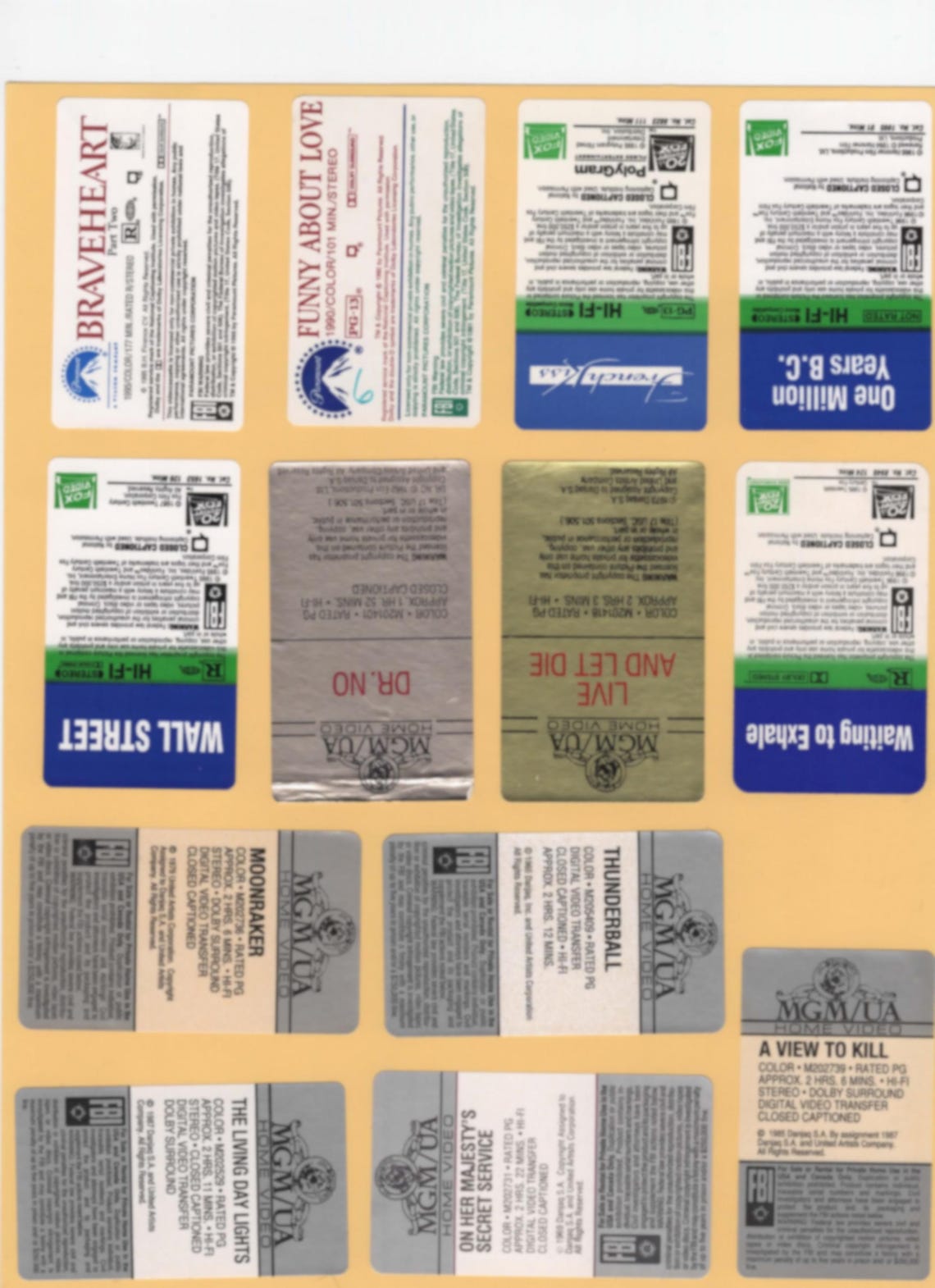 64 VHS Label Scans From 20-40 Year Old VHS Tapes - DIY Cassettes - 80s ...