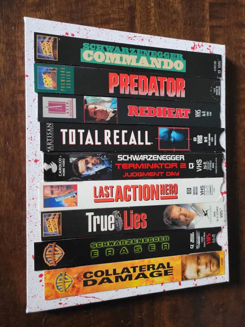 Original SCHWARZENEGGER VHS Spine Stack 8x10 Canvas Wall Art - Etsy