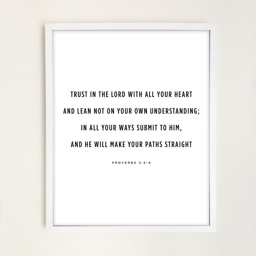 Bible Verse Text Based Minimal Art Simple Modern Decor Printable Wall ...