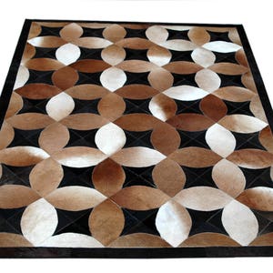Custom Leather Rug, Customized Leather Rugs, Cowhide Rug Patchwork ...