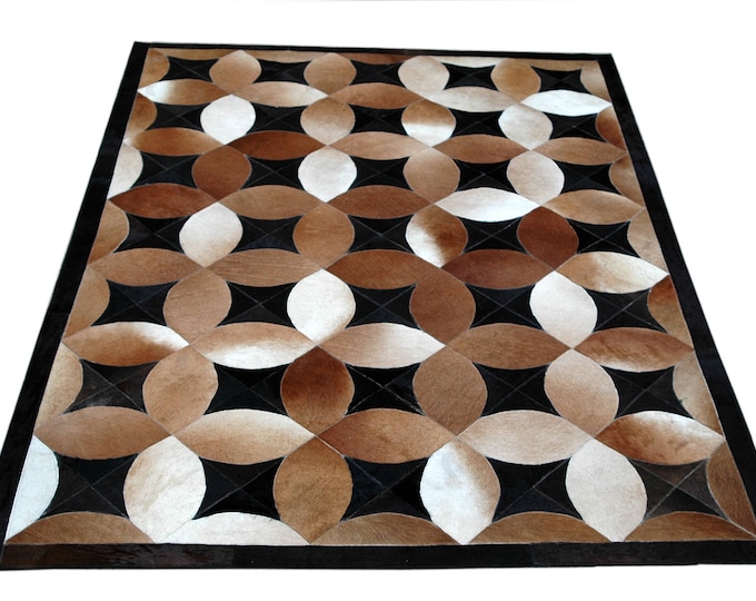 Custom Leather Rug, Customized Leather Rugs, Cowhide Rug Patchwork ...
