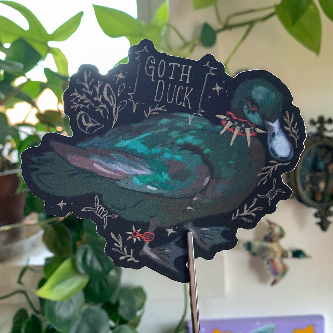 Goth Duck Sticker Cayuga Duck Sticker Bird Sticker - Etsy