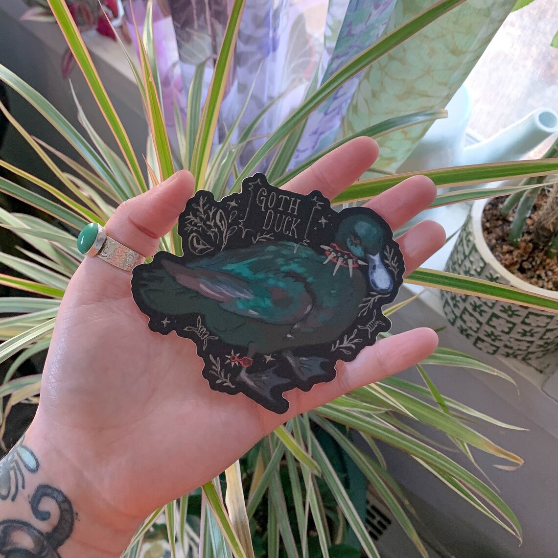 Goth Duck Sticker Cayuga Duck Sticker Bird Sticker - Etsy