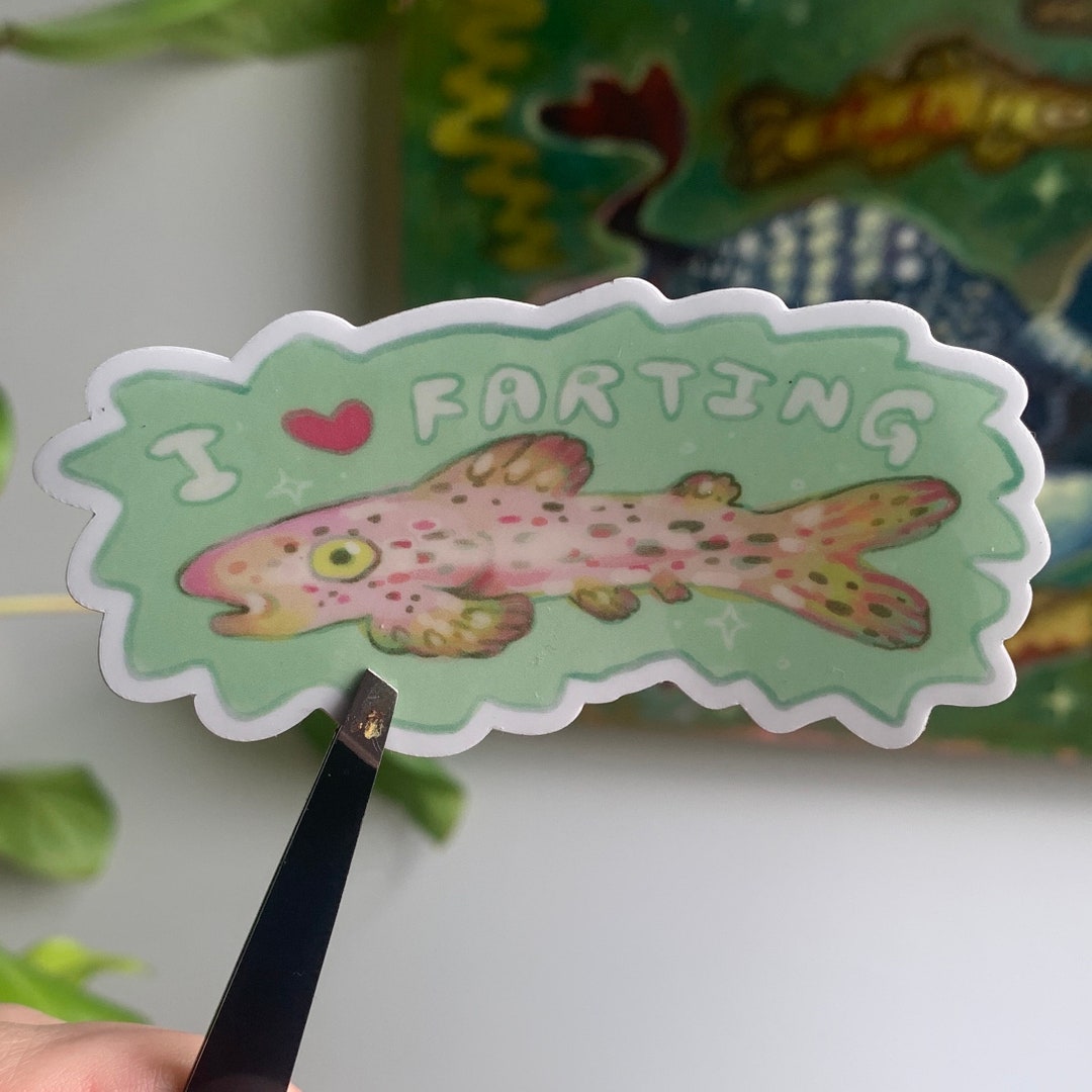 I Love Farting Fish Sticker - Etsy