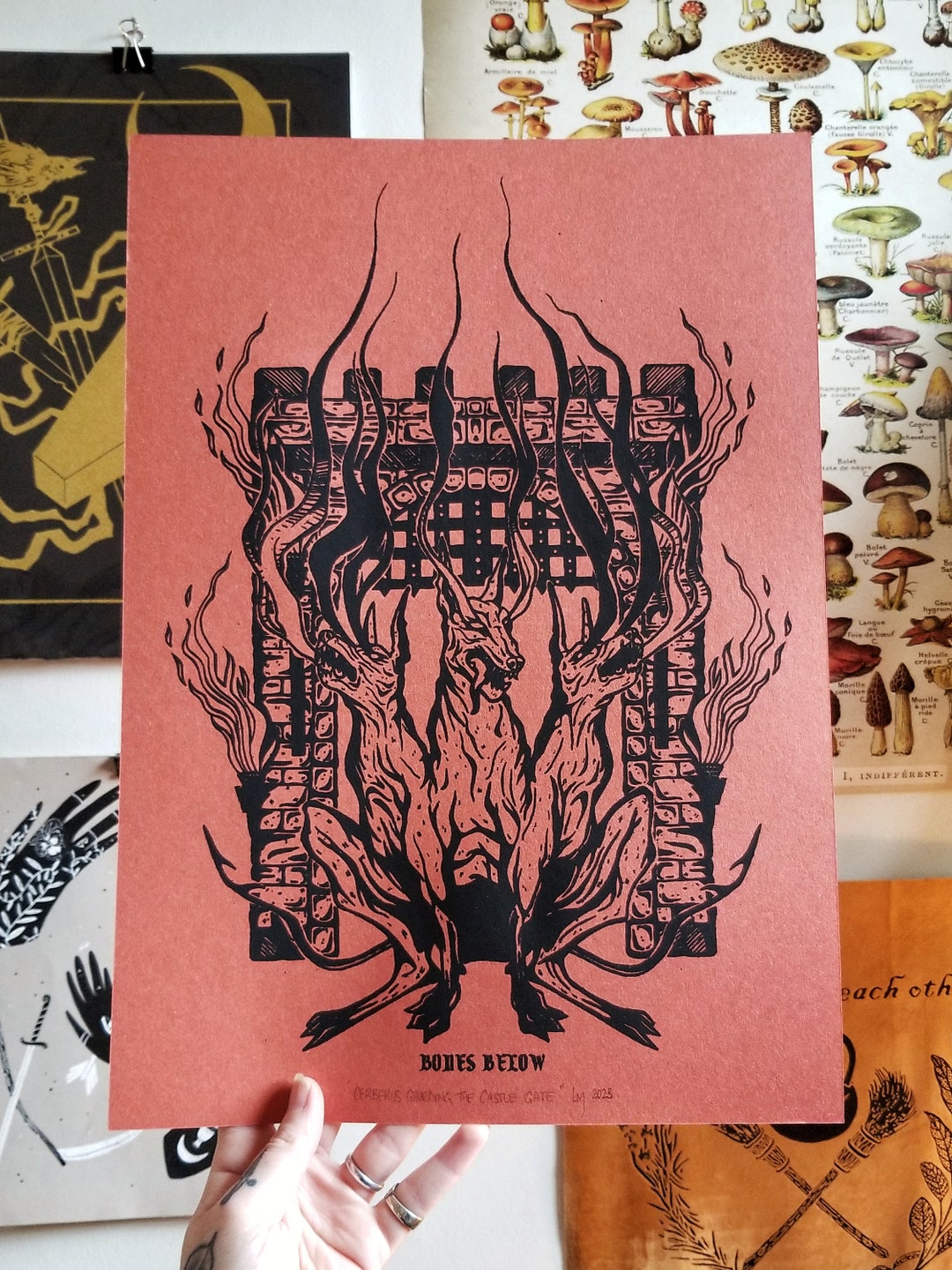 Cerberus Guarding Castle Gate Screen Print - Etsy
