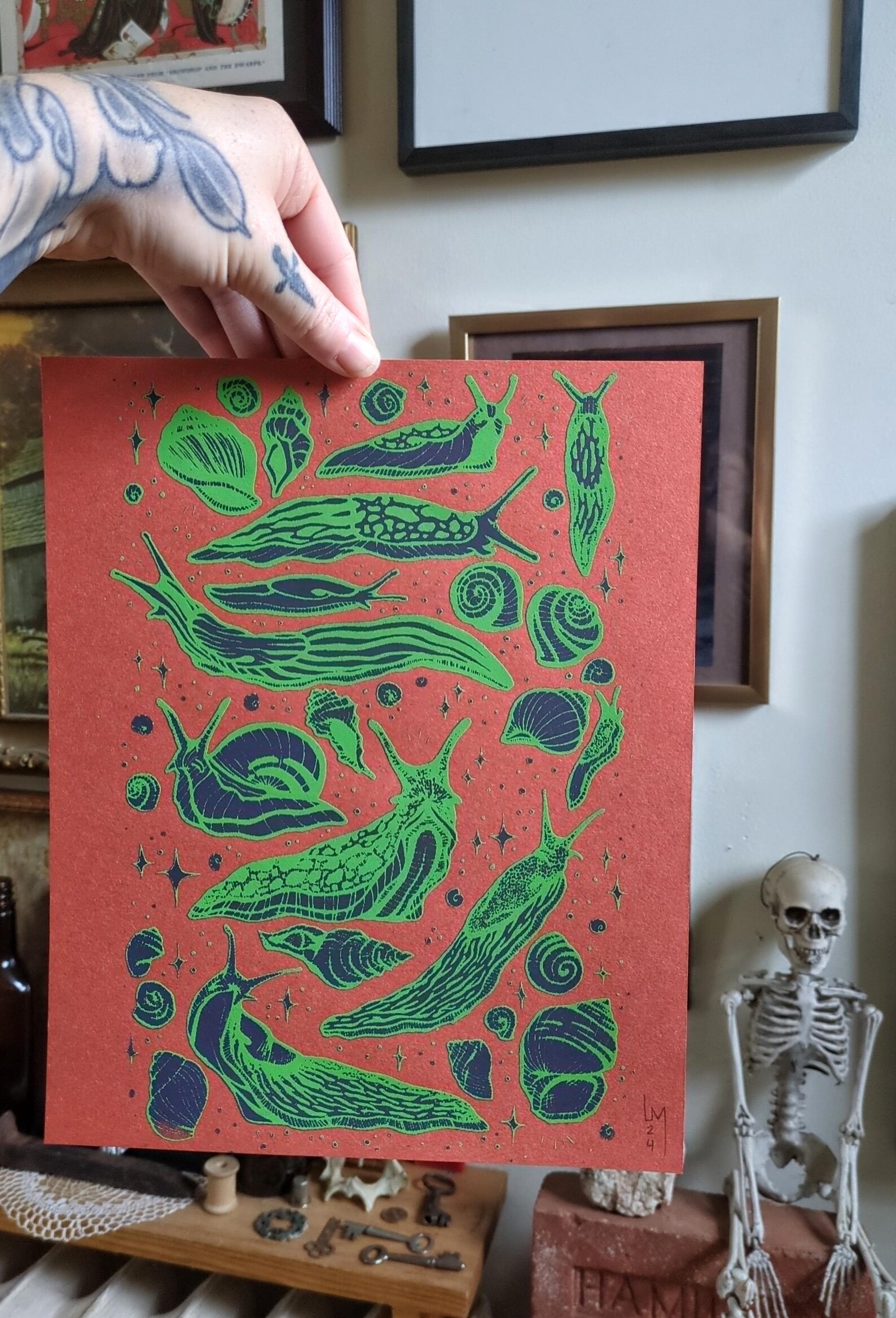 Slugs and Snails - Screen Print - Etsy