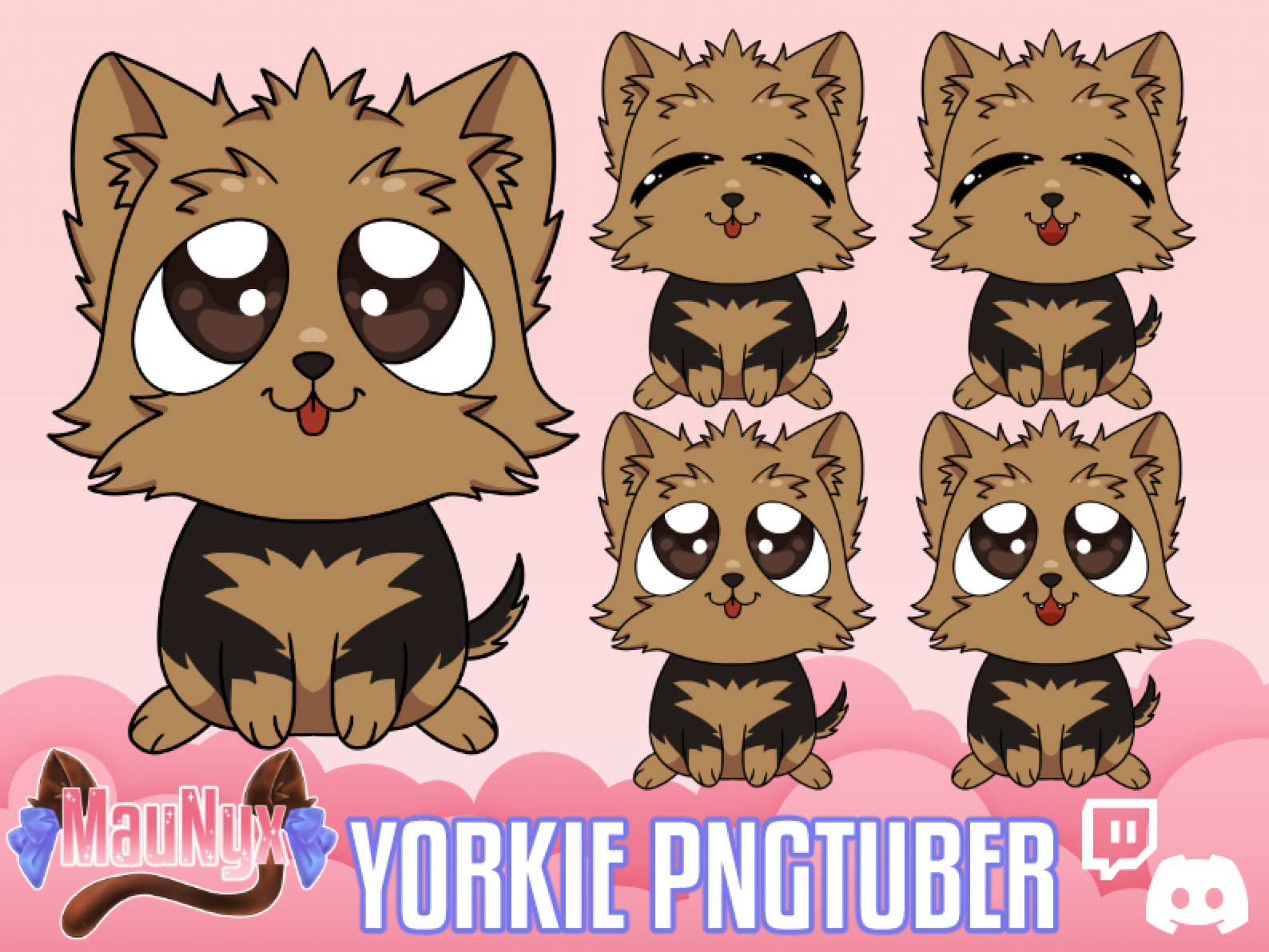 Yorkie Pngtuber Veadotube Mini and Discord Streamkit Avatar for Twitch ...