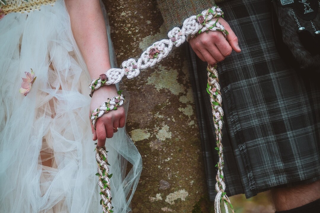 Handfasting Cord - 'fae Garden' Rose Gold - Bespoke Celtic Love Knot ...