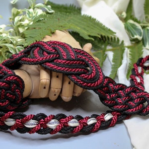 Handfasting Cord - Celtic 'nine Knots' Design - Red + Black - Custom ...