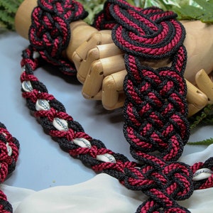 Handfasting Cord - Celtic 'nine Knots' Design - Red + Black - Custom ...