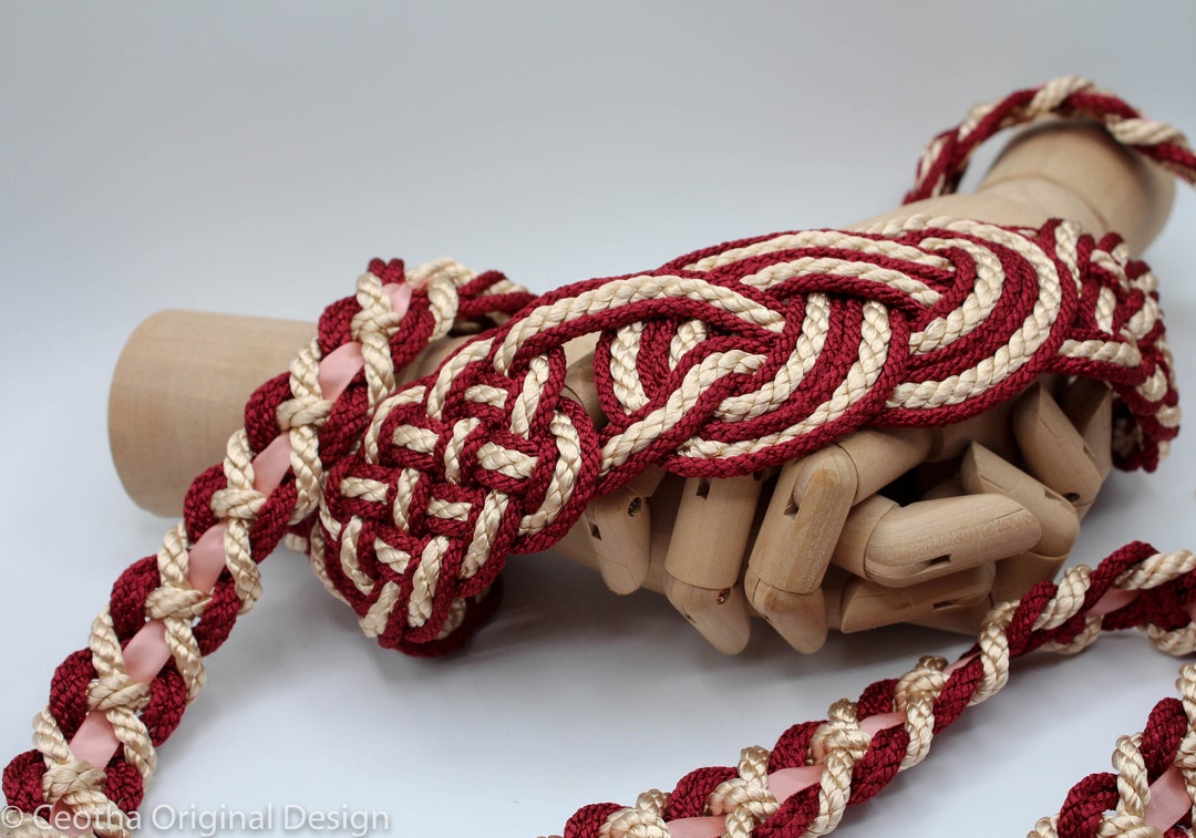 Handfasting Cord - Celtic 'nine Knots' Design - Burgundy + Ivory ...