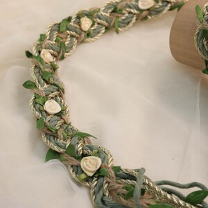 Handfasting Cord - 'fae Garden Braid, Metallic Gold+ Eucalyptus Green ...