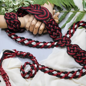Handfasting Cord - Celtic 'nine Knots' Design - Red + Black - Custom ...