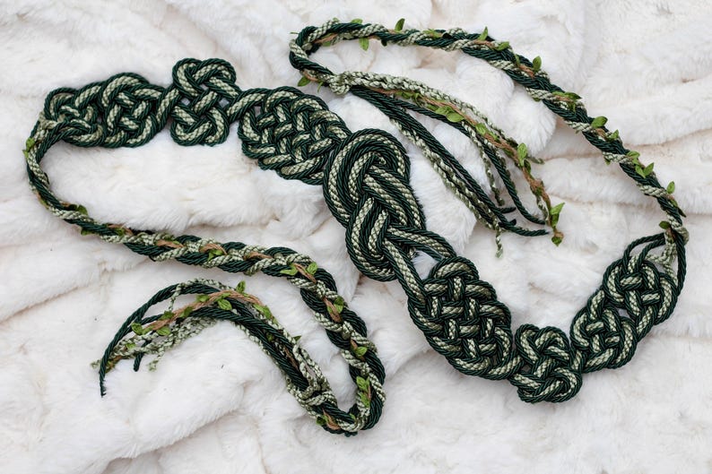 Handfasting Cord - Celtic 'nine Knots' Design - Green + Sage - Custom ...