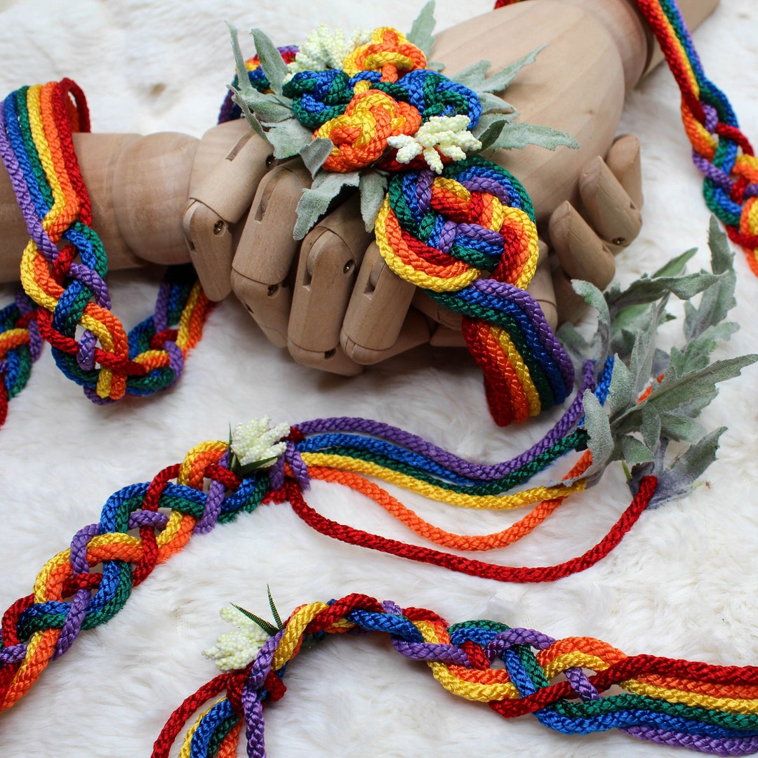 Handfasting Cord - Bloom: Rainbow - Bespoke Artisan Handfasting Cord ...