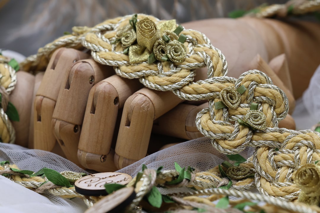 Handfasting Cord - 'golden Fae Garden' Celtic Love Knot Handfasting ...