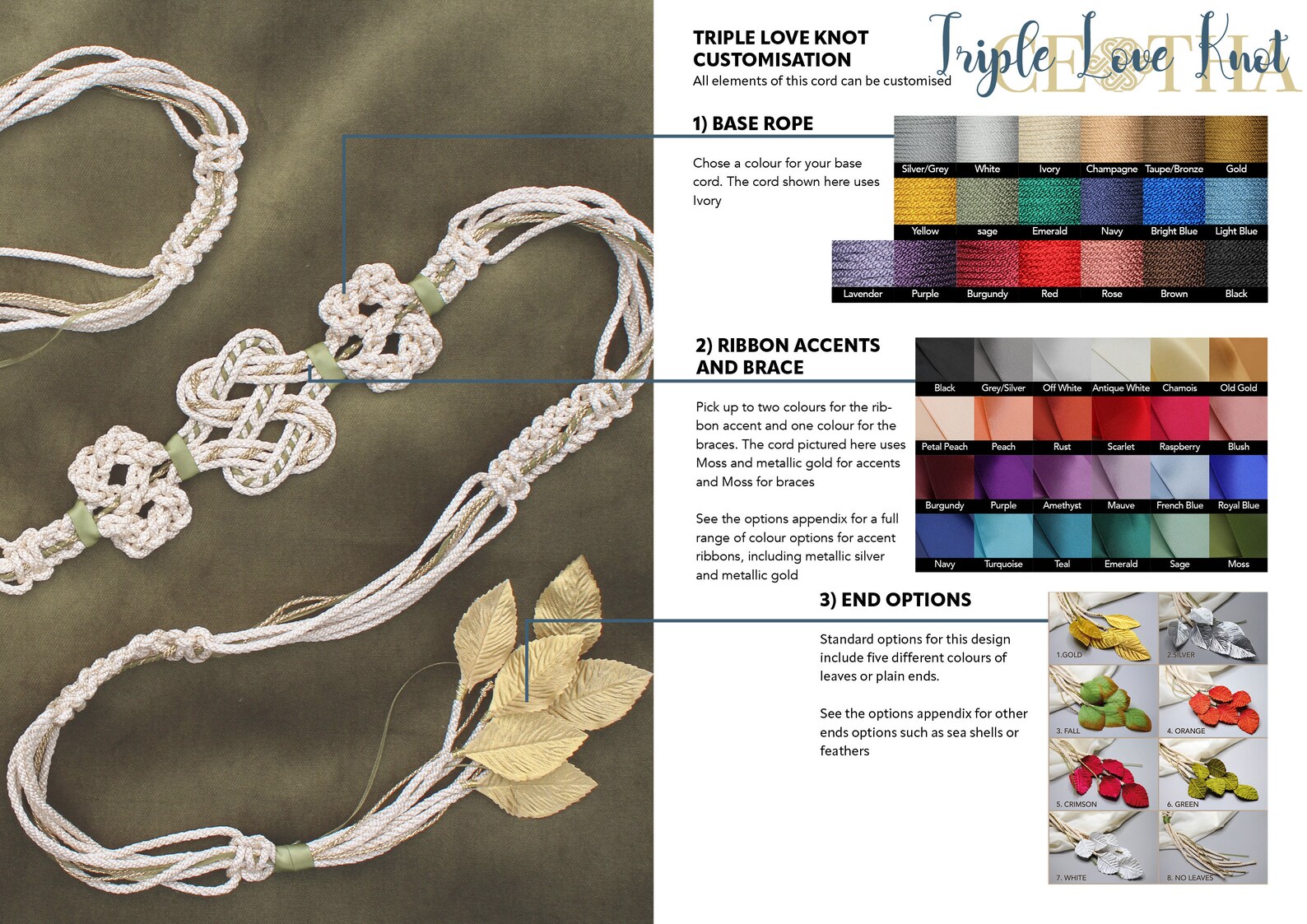 Handfasting Cord Triple Knot: Bespoke Artisan Handfasting Cord/ribbon ...