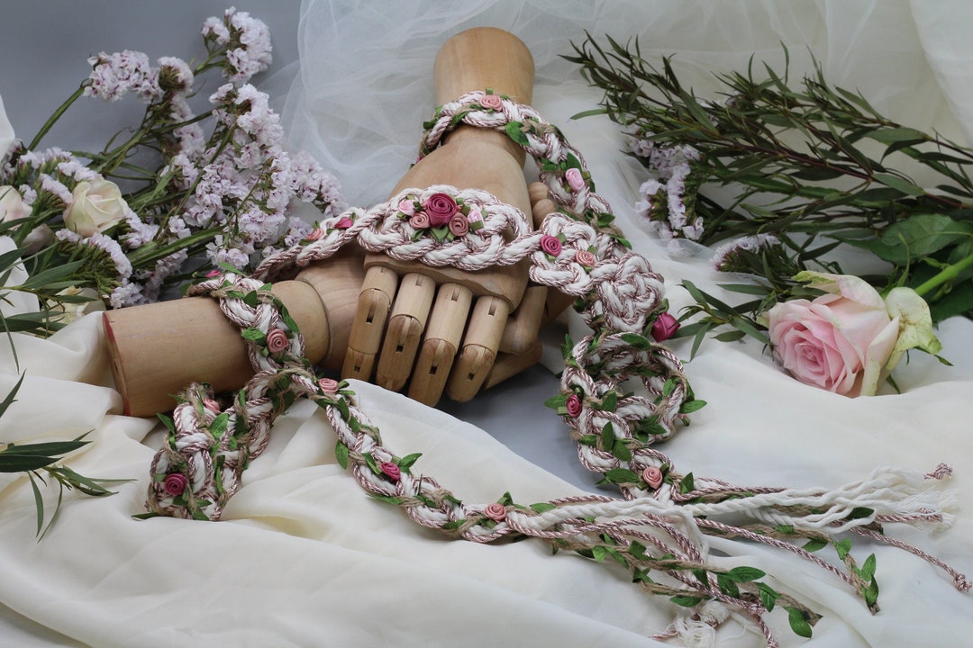 Handfasting Cord - 'fae Garden' Rose Gold - Bespoke Celtic Love Knot ...