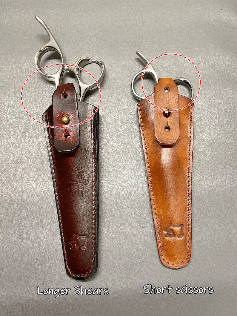 Genuine Leather Brown Hair Scissors Case Adjustable Strap - Etsy