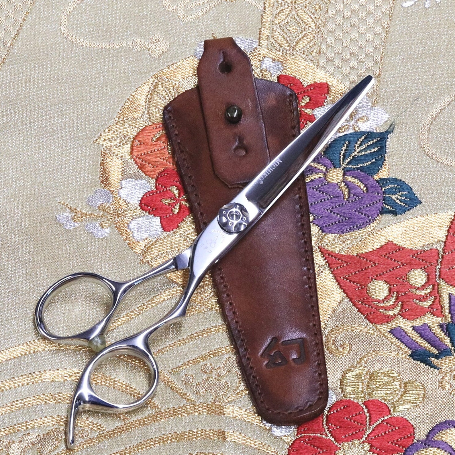 Genuine Leather Brown Hair Scissors Case With Adjustable Strap Scissors ...