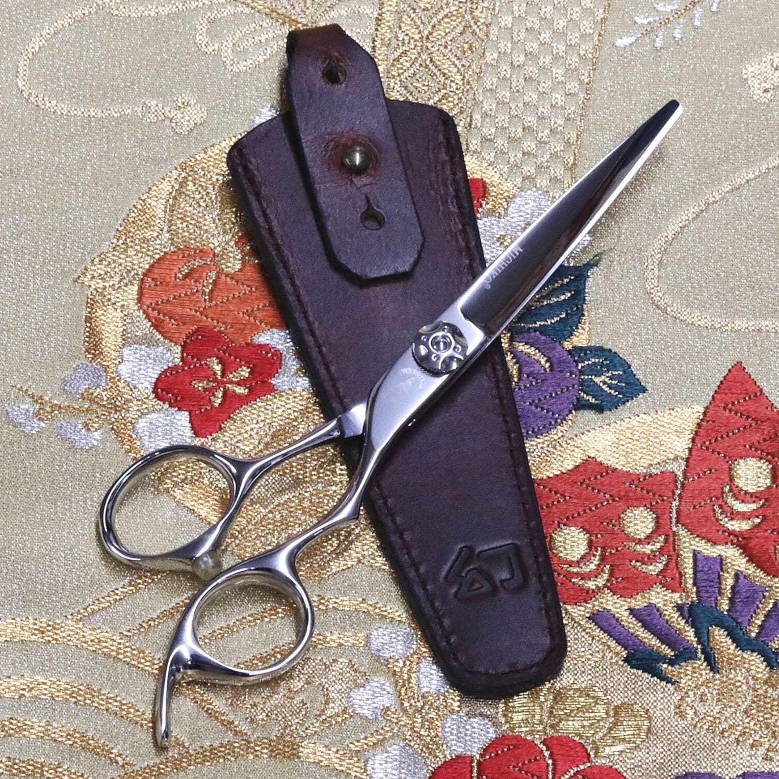 Genuine Leather Brown Hair Scissors Case With Adjustable Strap Scissors ...