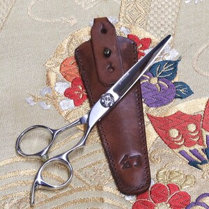 Genuine Leather Brown Hair Scissors Case Adjustable Strap - Etsy