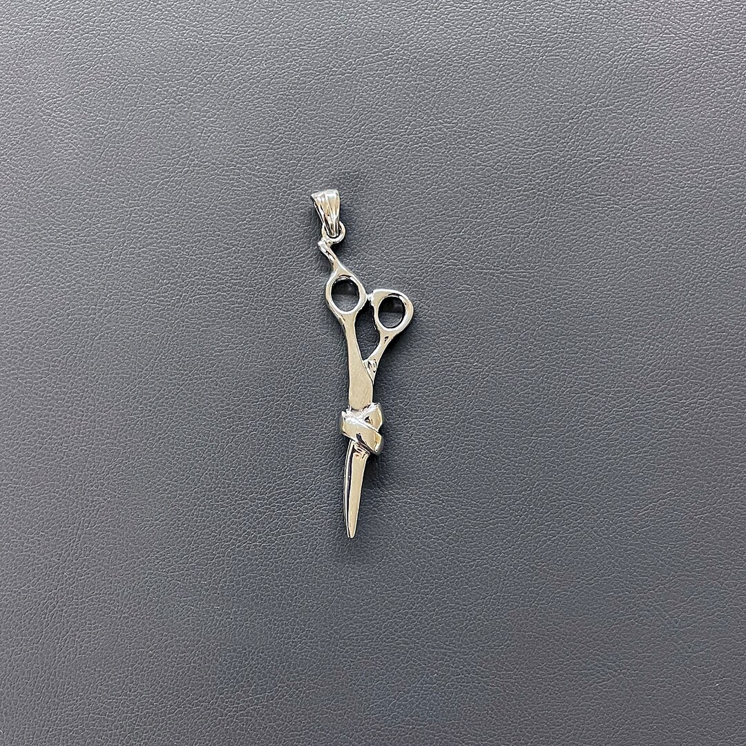 Sterling Silver Scissors Pendant: Hairstylist Gift - Etsy
