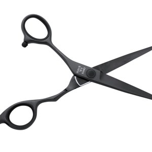 5.5 Lefty Hair Cutting Scissors Black Color Left-handed Barber Shears ...
