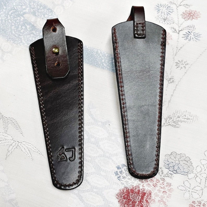 Genuine Leather Brown Hair Scissors Case With Adjustable Strap Scissors ...