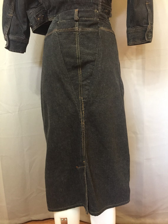 1990s American Rag denim skirt and jacket set, size 13 - Gem