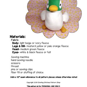 Duck Plush Sewing Pattern PDF Download - Etsy