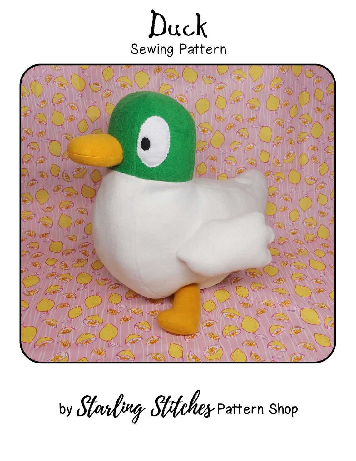 Duck Plush Sewing Pattern PDF Download - Etsy España