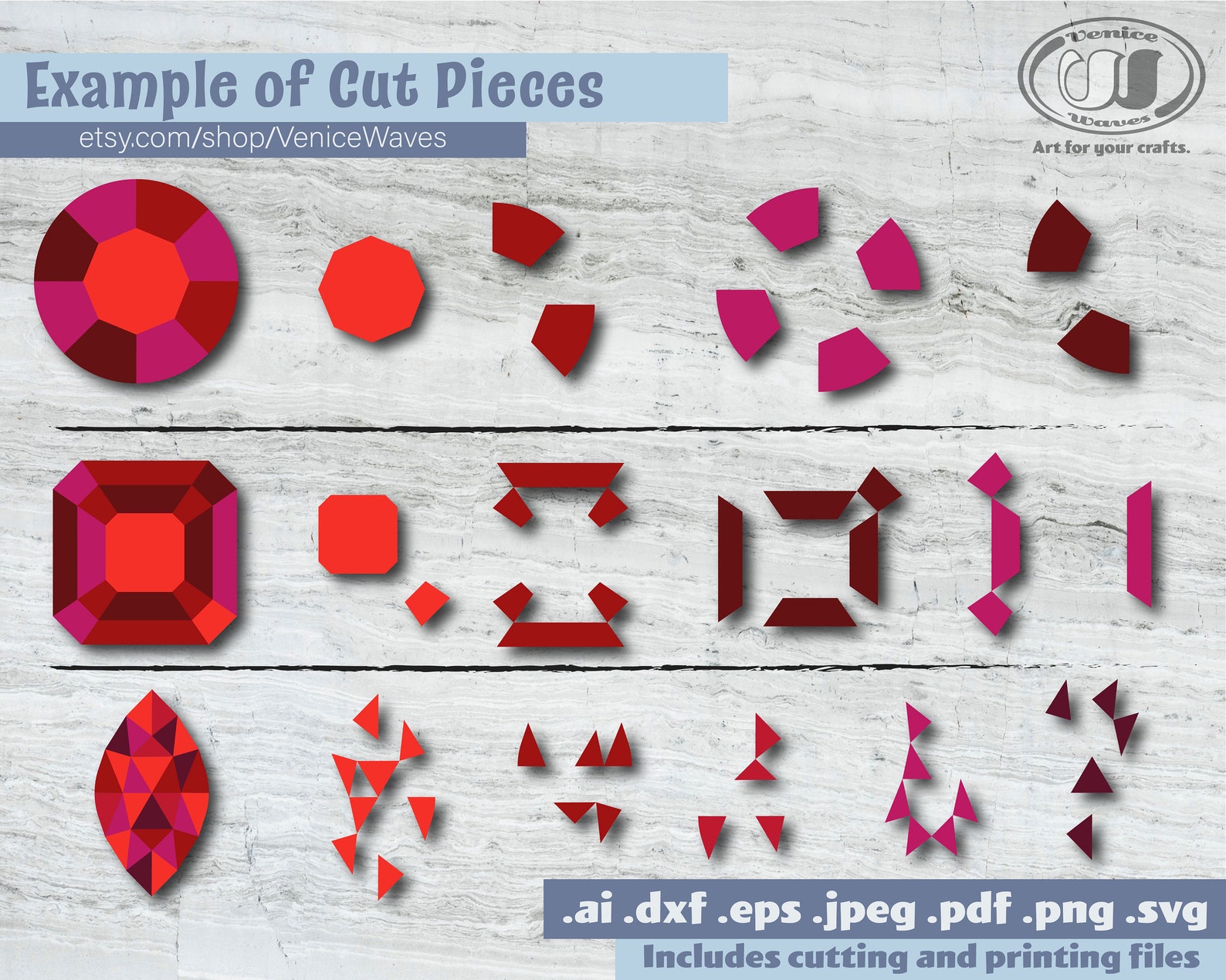 Cut Rubies SVG, Rubies Cut Drawing, Gemstone Clipart, Rubies PDF ...