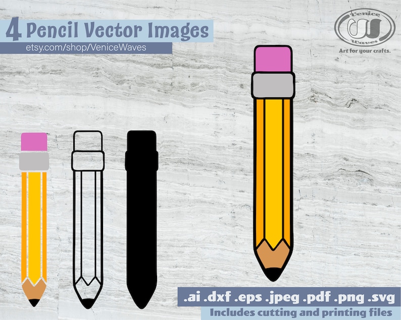 Pencil SVG Pencil Cut File Pencil Clipart Pencil PDF | Etsy