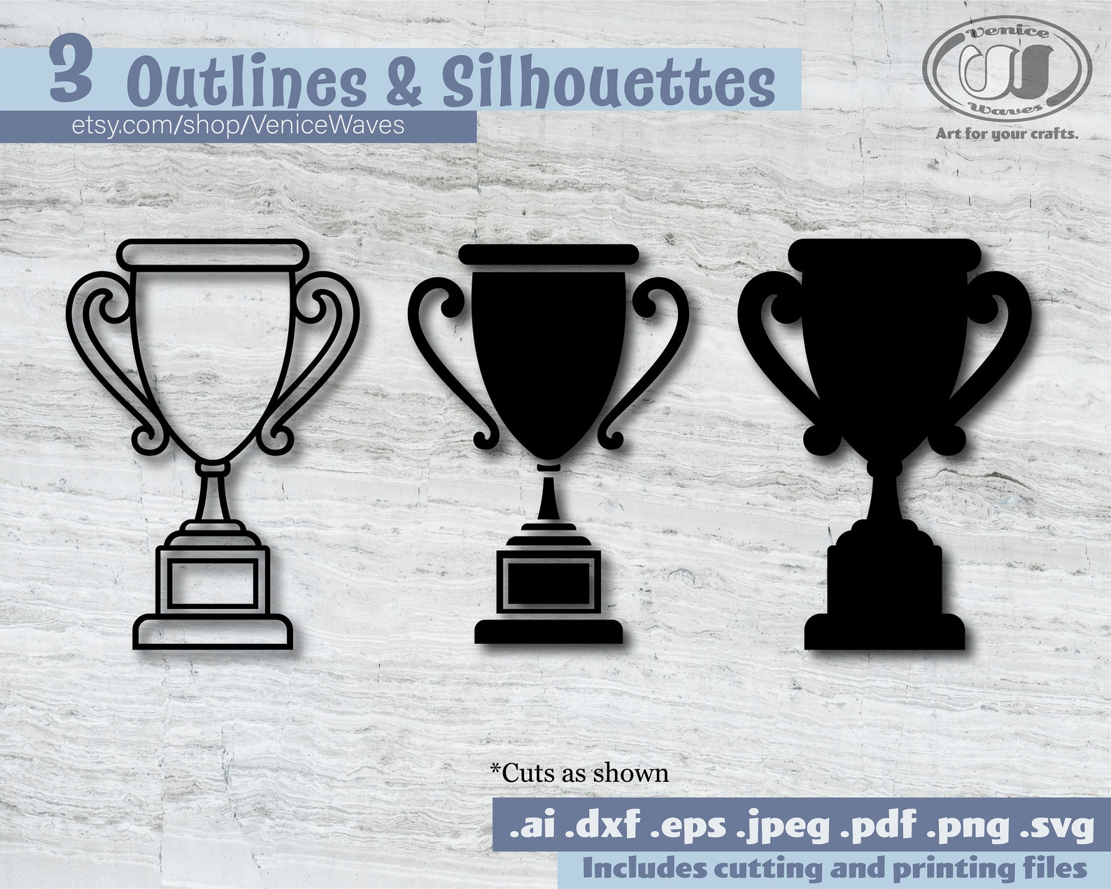 Trophy Cup SVG Trophy Cut File Award Clipart Sports PDF - Etsy UK