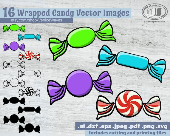 Wrapped Candy SVG Wrapped Candy Cut File Wrapped Candy | Etsy