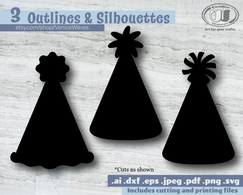 Party Hats Svg Party Hats Cut File Party Hats Clipart Party Etsy